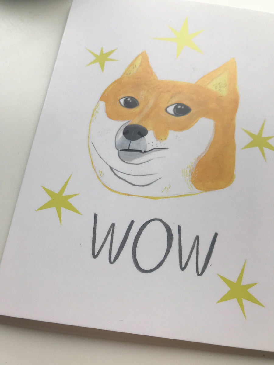 WOW Dog Meme Greetings Card - Doge, Internet Meme, Birthday, Animal Il ...